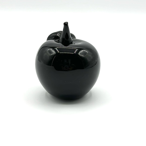 R O C | Art | Vintage Jet Black Apple Paperweight | Poshmark
